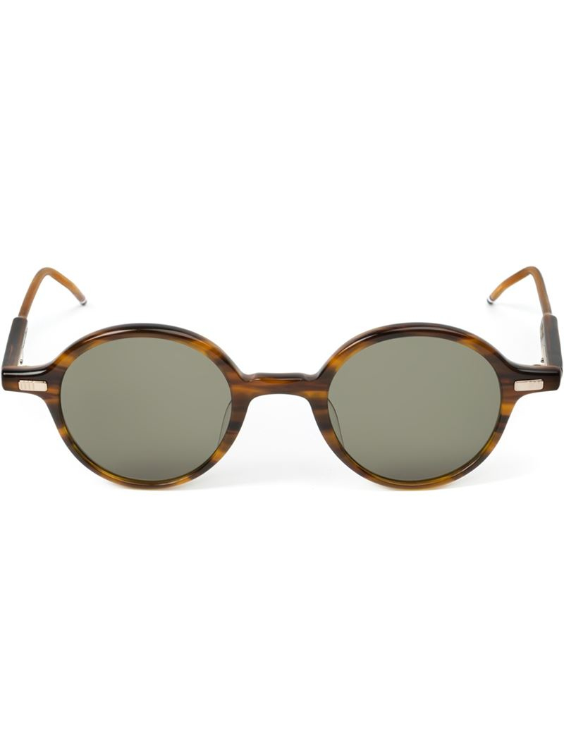Thom Browne Round Frame Sunglasses In Black Brown For Men Lyst