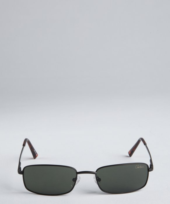 Lyst - Cole Haan Black Metal Small Rectangular Sunglasses in Black for Men