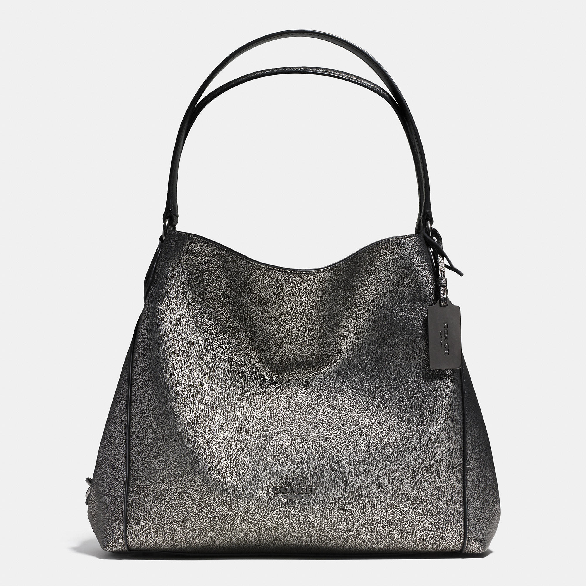 COACH Edie Shoulder Bag 31 In Metallic Pebble Leather - Lyst