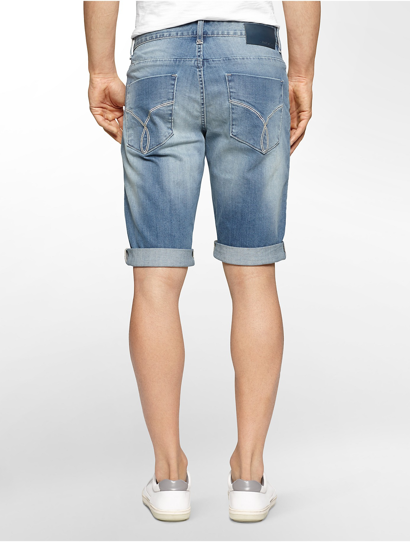 Lyst Calvin Klein Jeans Classic Fit Clarity Light Wash Jean Shorts In