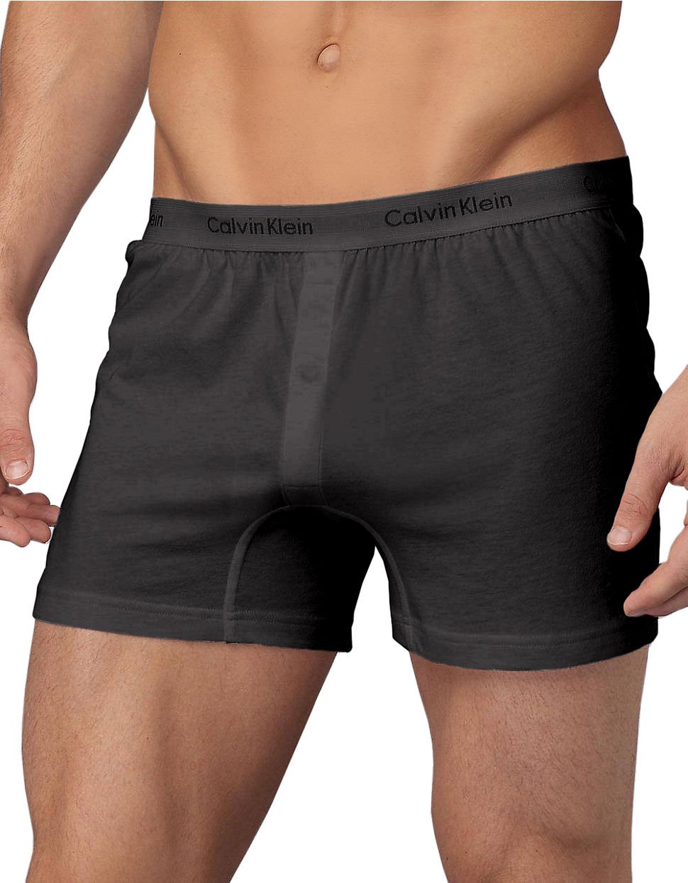 Lyst Calvin Klein Slim Fit Knit Boxer Shorts In Gray For Men