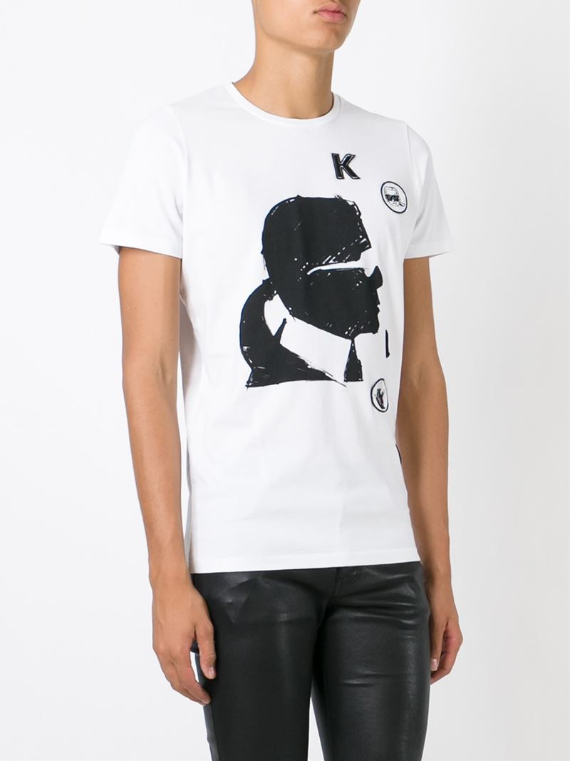 Lyst - Karl lagerfeld Sketched Karl Print T-shirt in White for Men Lyst - Karl lagerfeld Sketched Karl Print T-shirt in White for Men