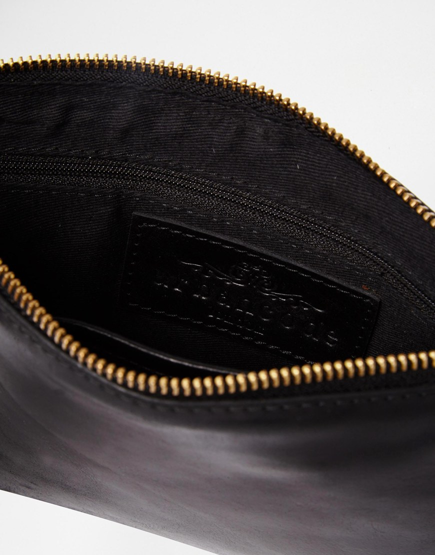 Black Leather Clutch Bag With Shoulder Strap Paul Smith