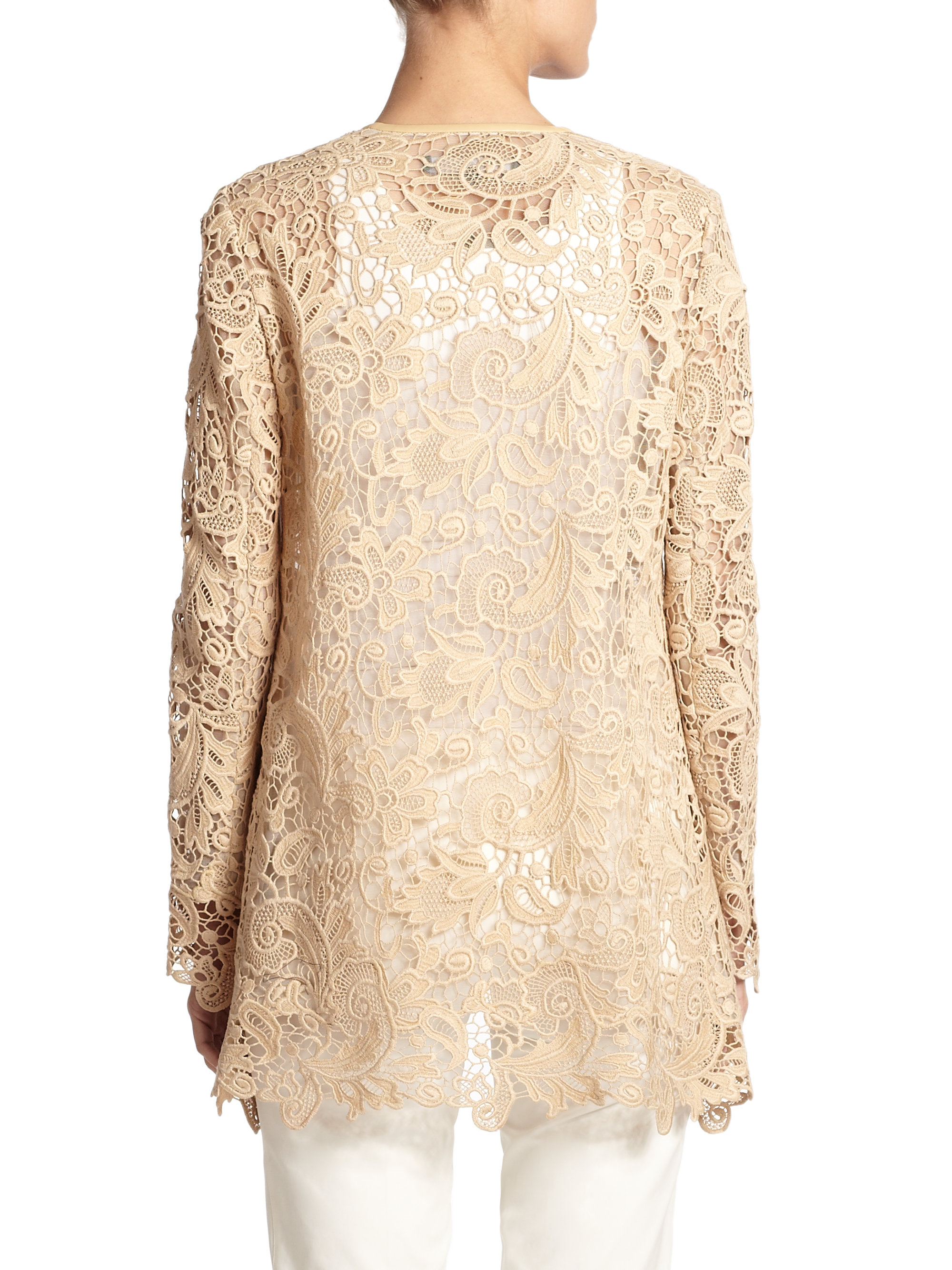 Ralph Lauren Black Label Thora Lace Duster in Honey (Natural) - Lyst