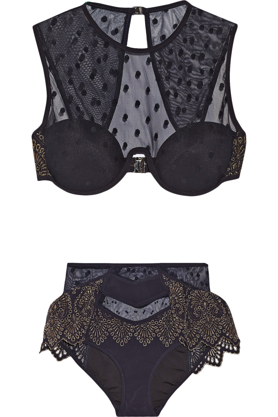 Zimmermann Riot Cutout Mesh-Paneled Bikini in Blue | Lyst