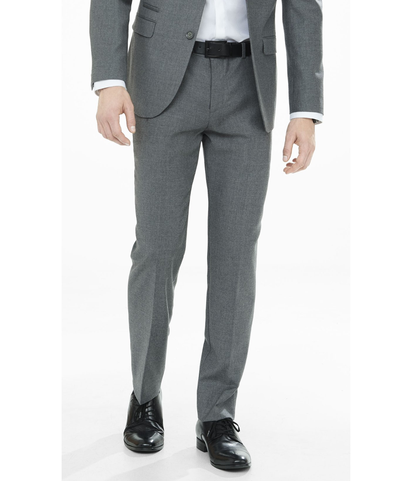 Express Slim Photographer Wool Flannel Gray Suit Pant In Gray For Men