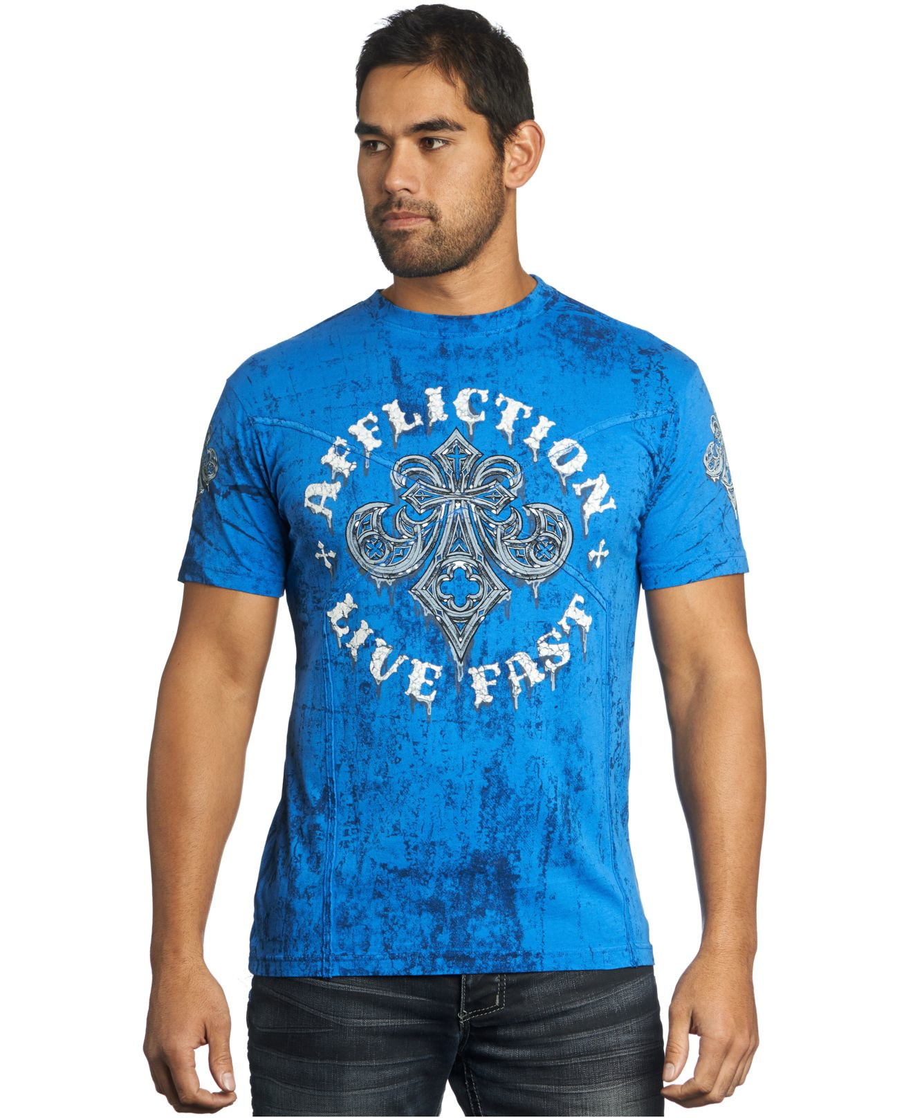 Affliction Men's Royale Rust T-shirt in Blue for Men | Lyst
