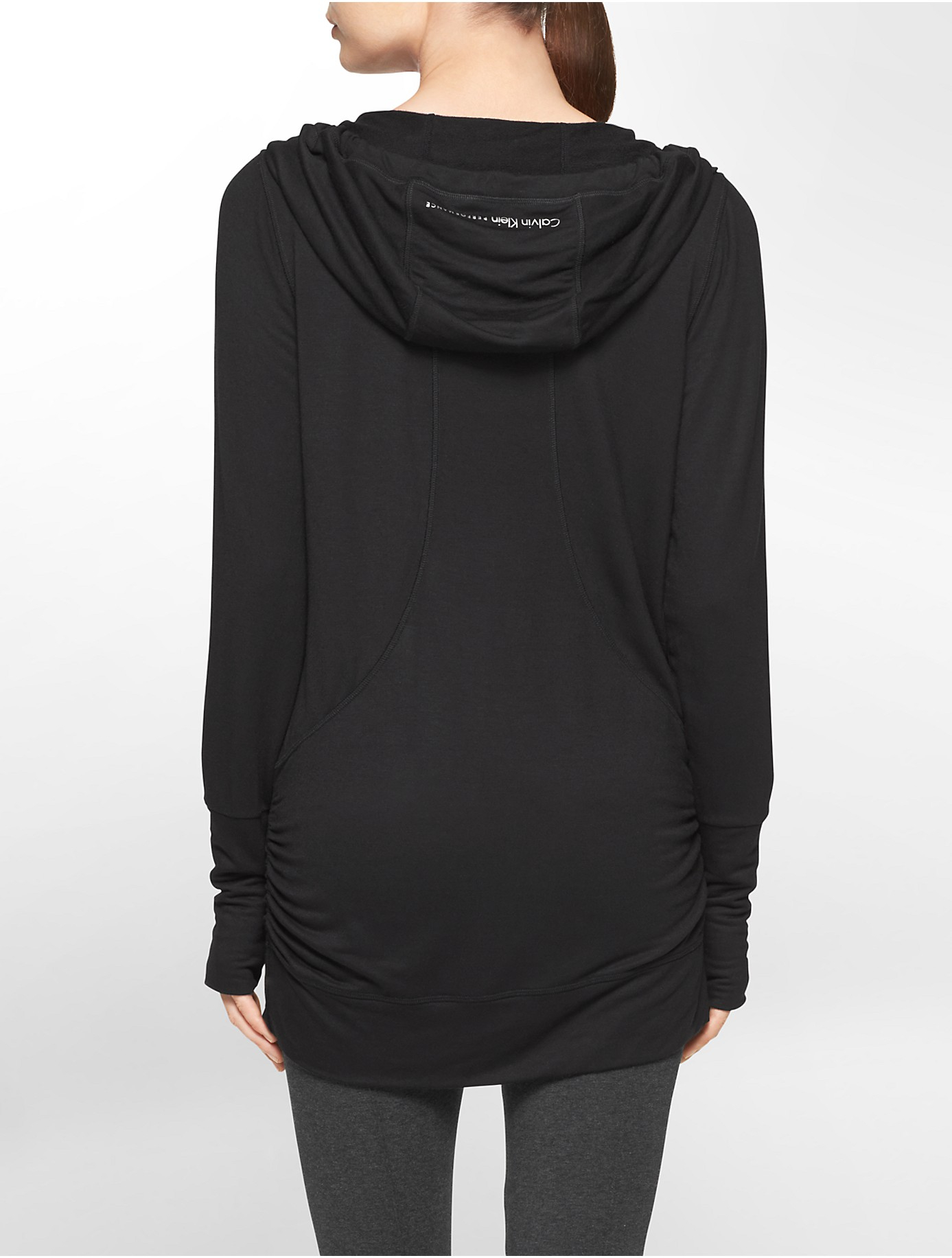 Lyst Calvin Klein White Label Performance Faux Wrap Hoodie In Black