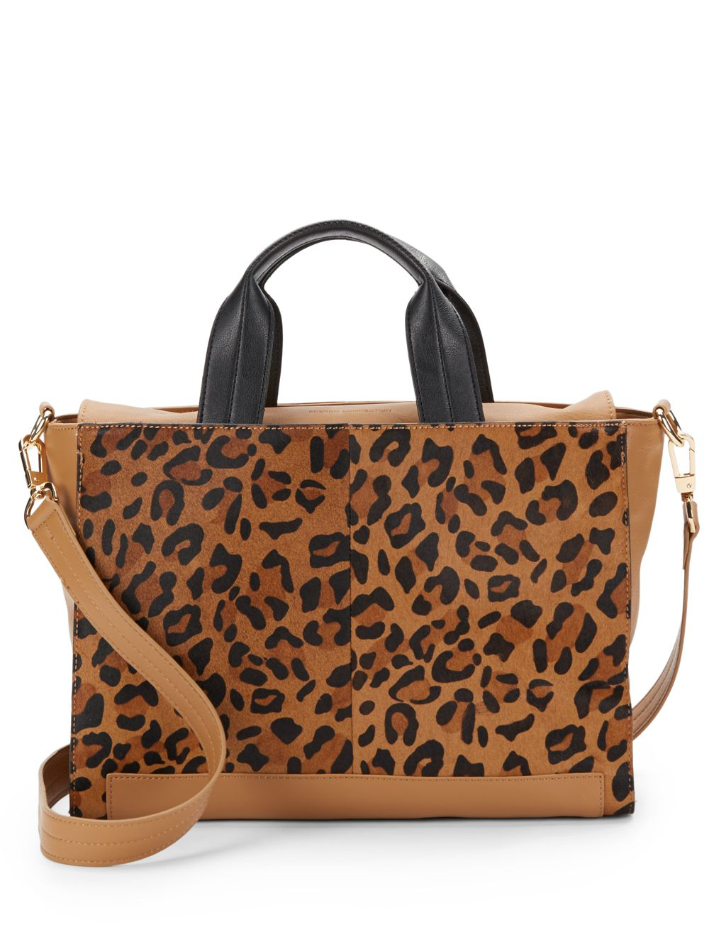French connection Cosmic Leopard-Print Calf Hair Tote Bag in Brown ... French connection Cosmic Leopard-Print Calf Hair Tote Bag in Brown ...