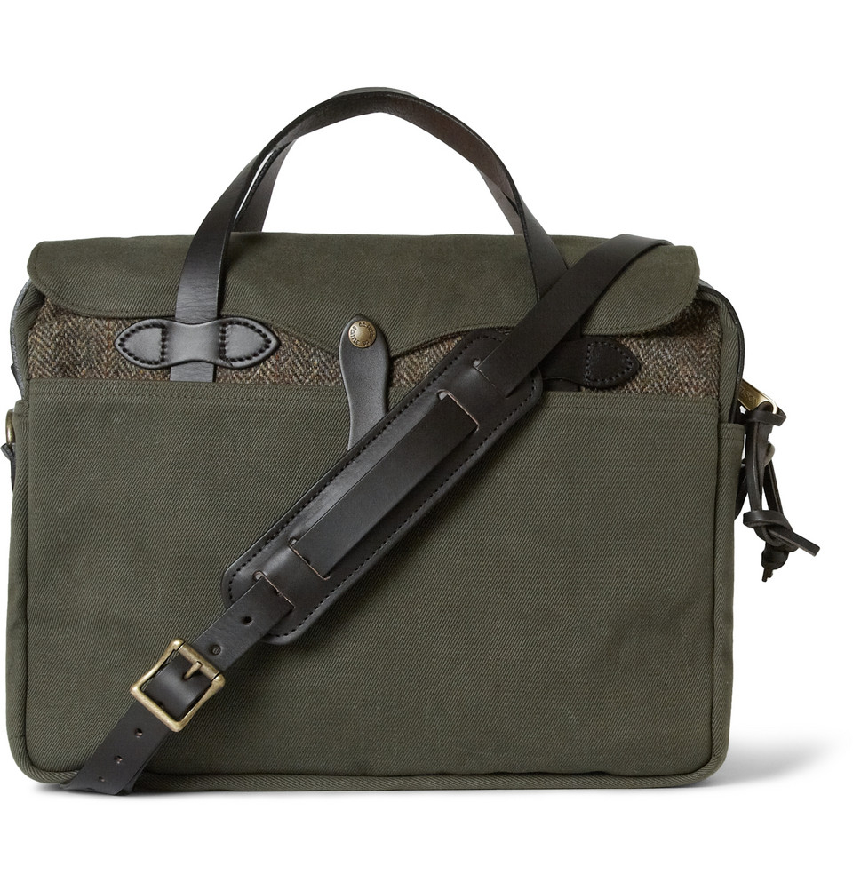 Filson Original Leathertrimmed Twill and Harris Tweed Briefcase in ...