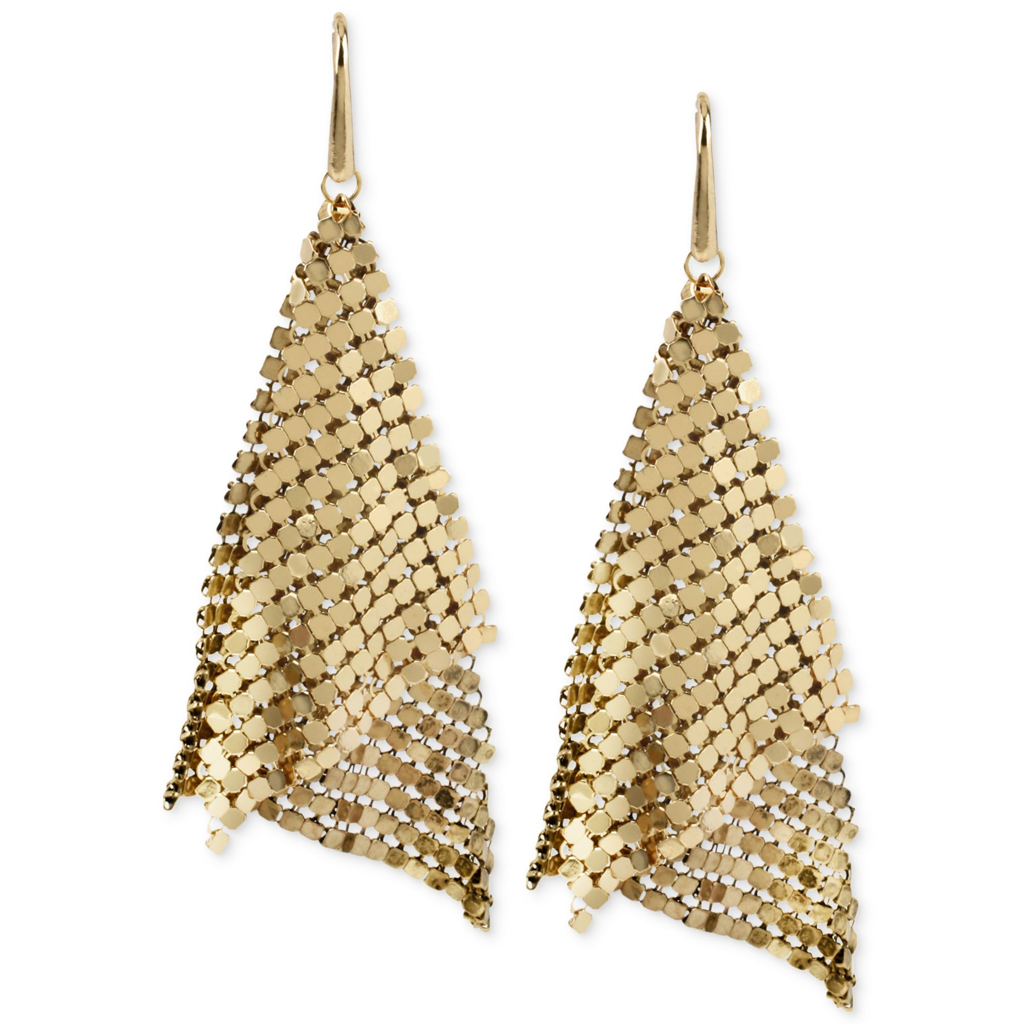 Steve Madden Goldtone Mesh Drop Earrings in Metallic - Lyst