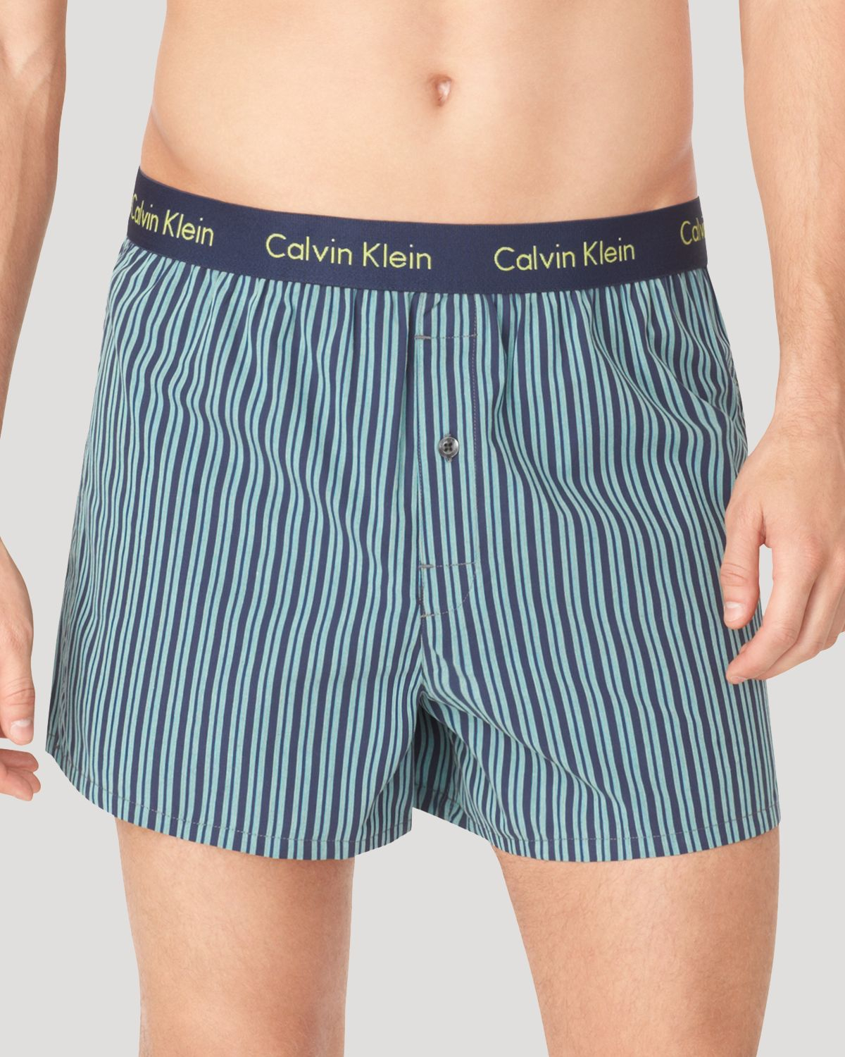Calvin Klein Micro Plaid Woven Slim Fit Boxers In Blue For Men Lyst