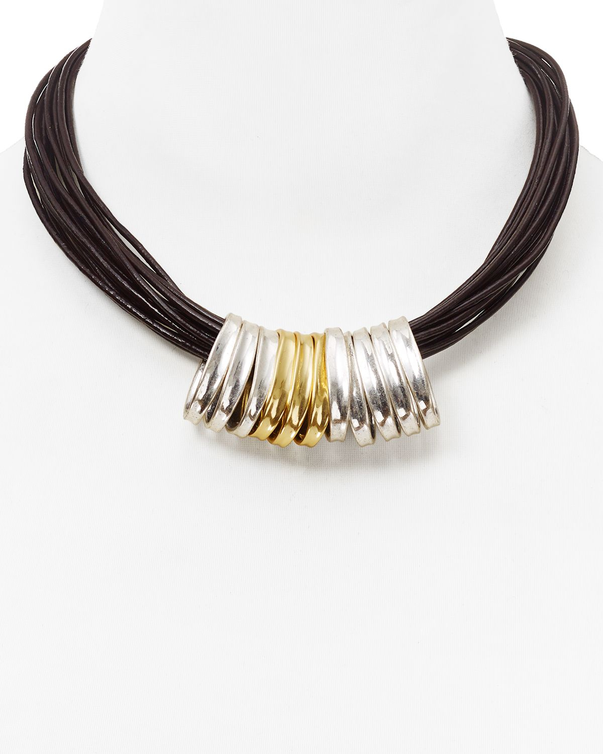 Robert Lee Morris Soho Two Tone Pendant Necklace, 16 Robert Lee Morris Soho Two Tone Pendant Necklace, 16