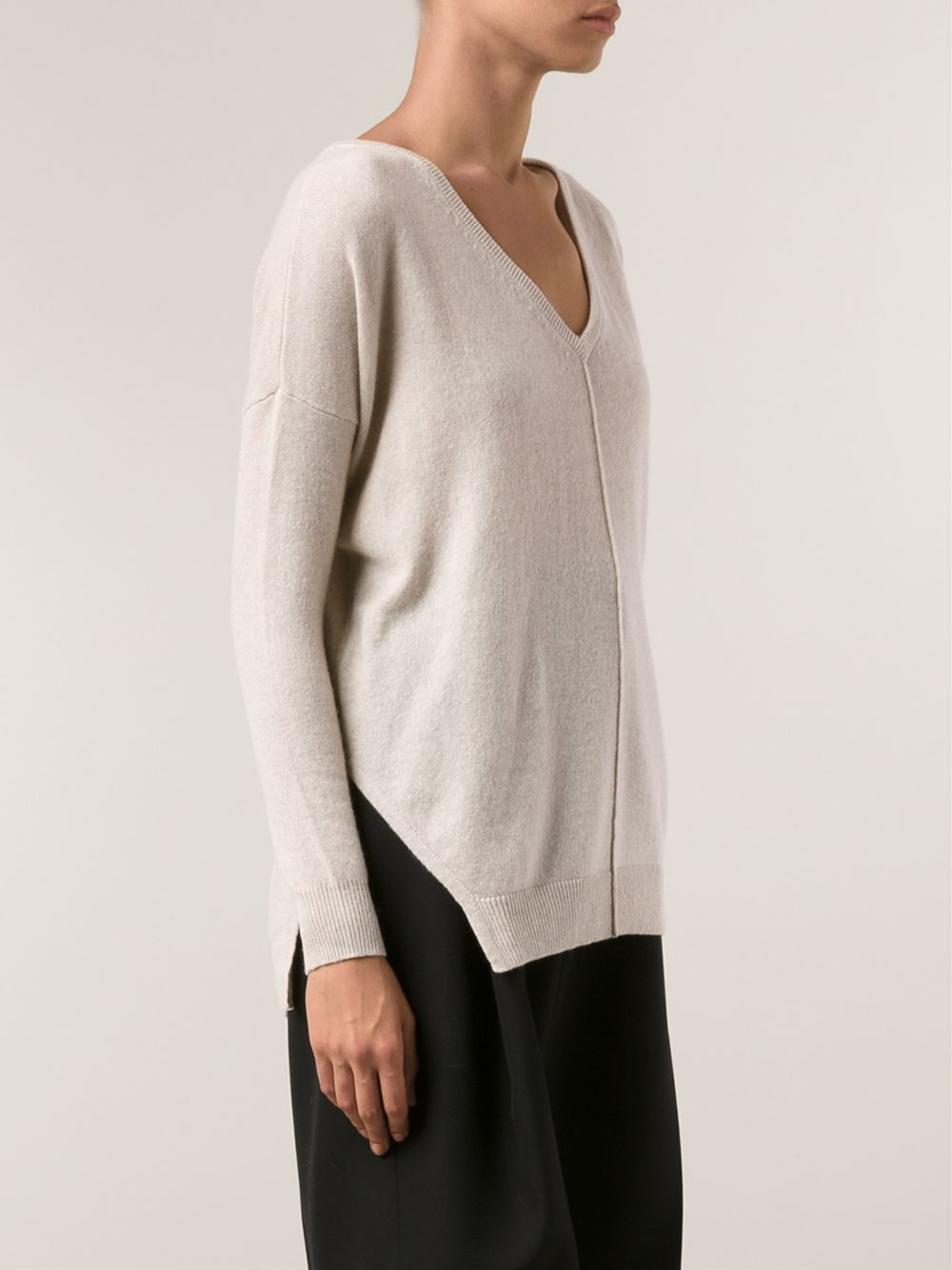 Autumn Cashmere Off White Slouchy Vneck Sweater - Lyst Autumn Cashmere Off White Slouchy Vneck Sweater - Lyst