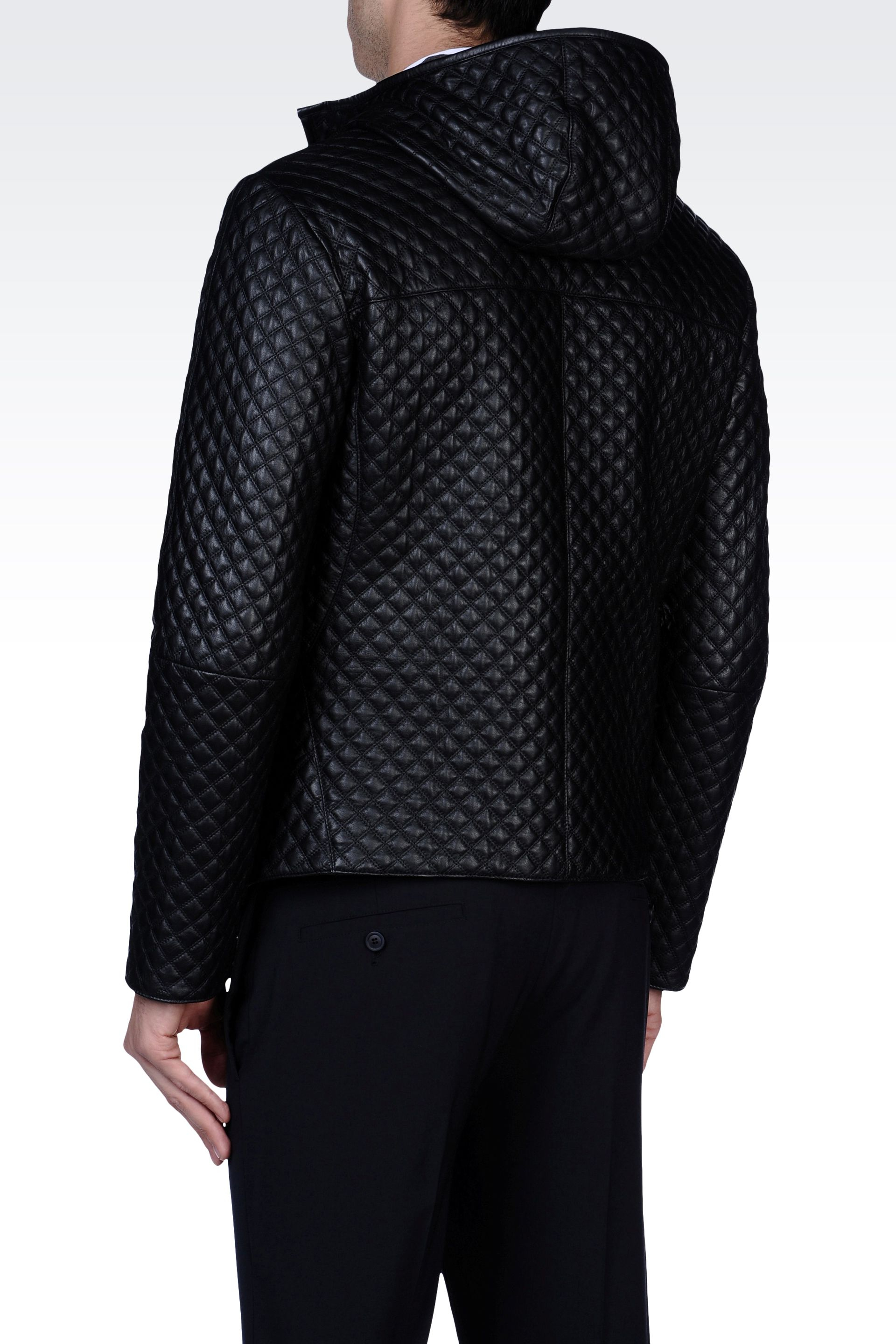 Lyst - Emporio Armani Leather Jacket in Black for Men