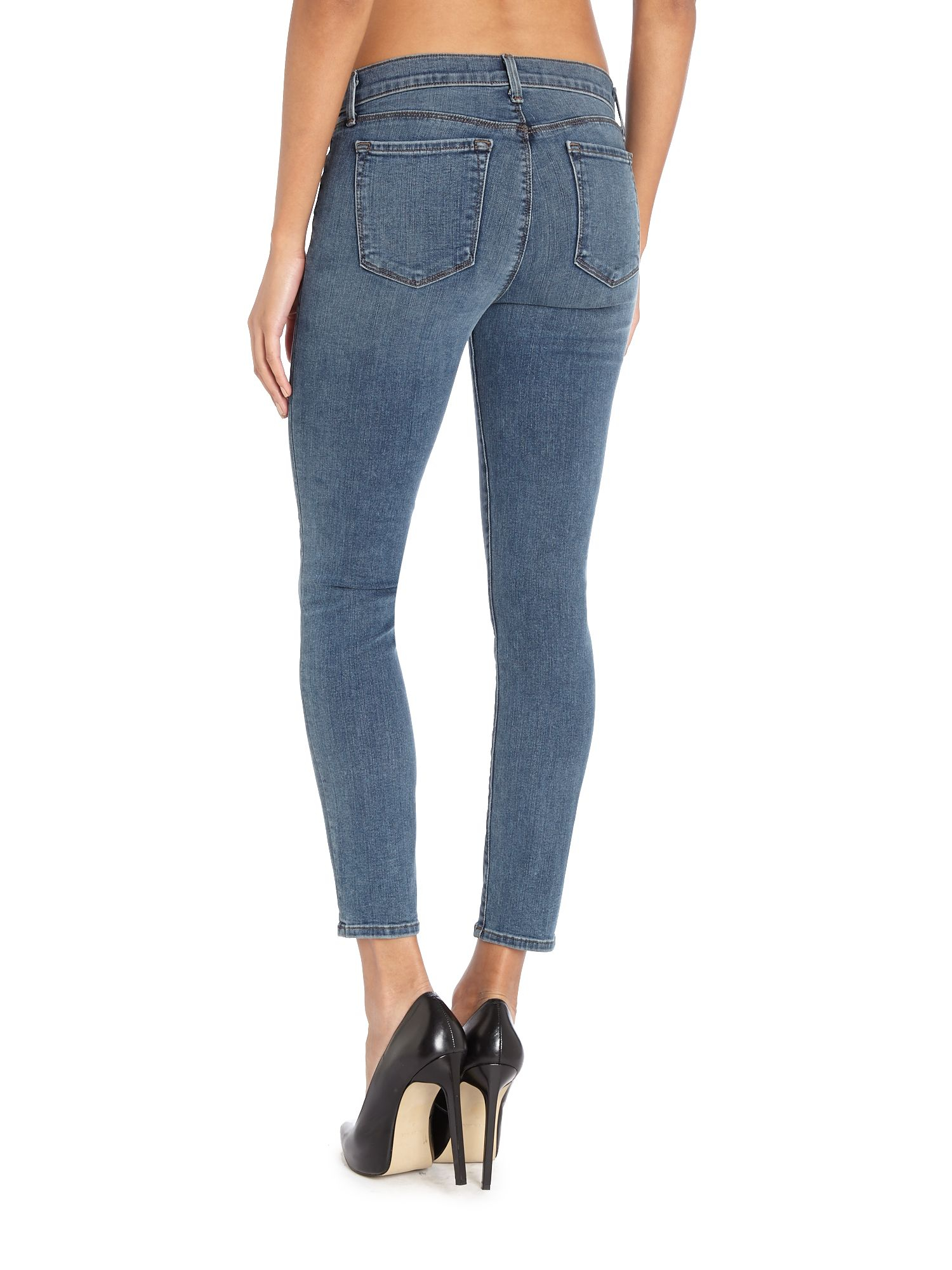 J Brand 835 Mid Rise Skinny Jeans In Beloved In Blue Denim Mid Wash Lyst