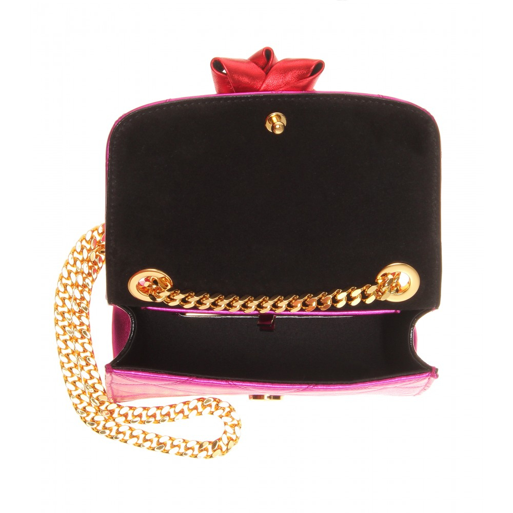 Lyst Marc Jacobs Trouble Mini Metallic Leather Shoulder Bag In Purple