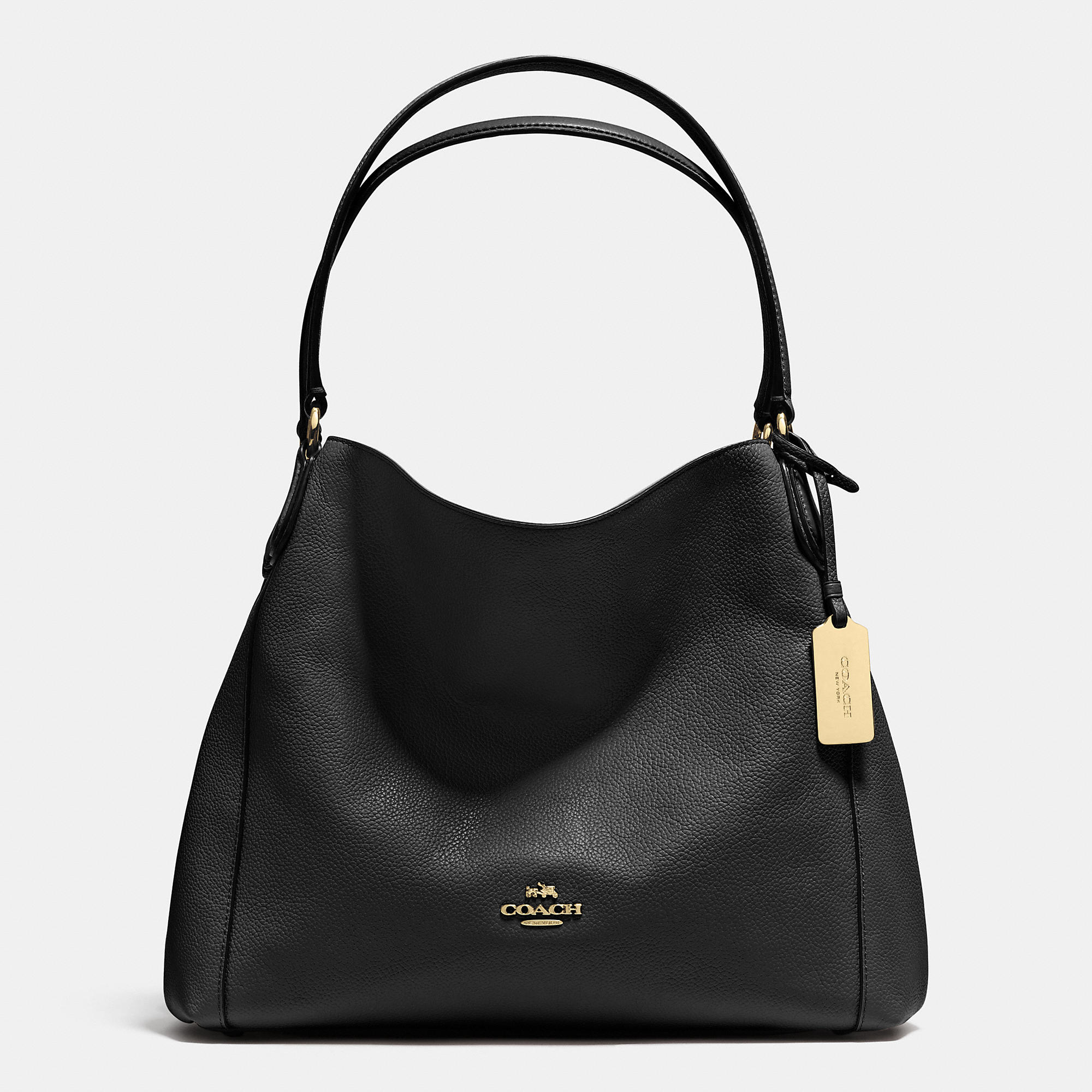 COACH Edie 31 Leather Shoulder Bag In Light Gold Black Black Lyst COACH Edie 31 Leather Shoulder Bag In Light Gold Black Black Lyst