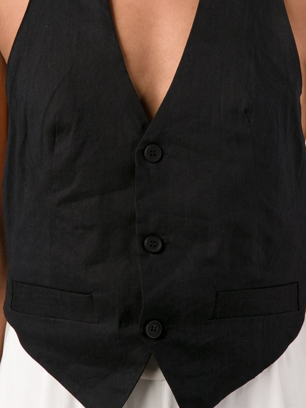 Current/Elliott Open Back Suit Vest in Black - Lyst