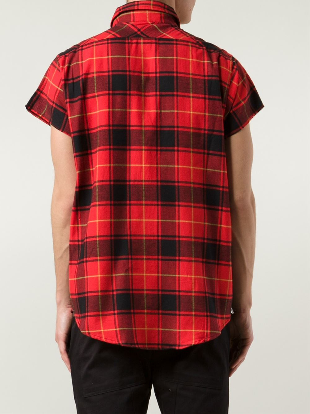 Fear Of God Short Sleeve Plaid Shirt in Red for Men - Lyst