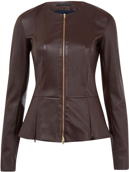 The Row Dark Brown Anasta Leather Jacket in Brown | Lyst