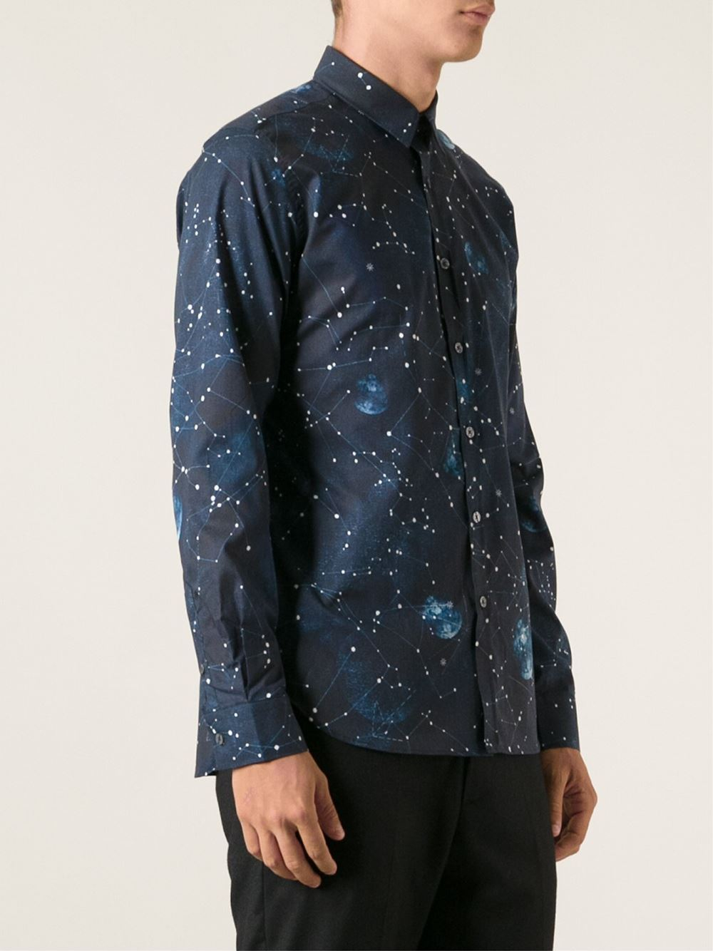 Paul Smith Constellation Print Shirt in Blue for Men - Lyst