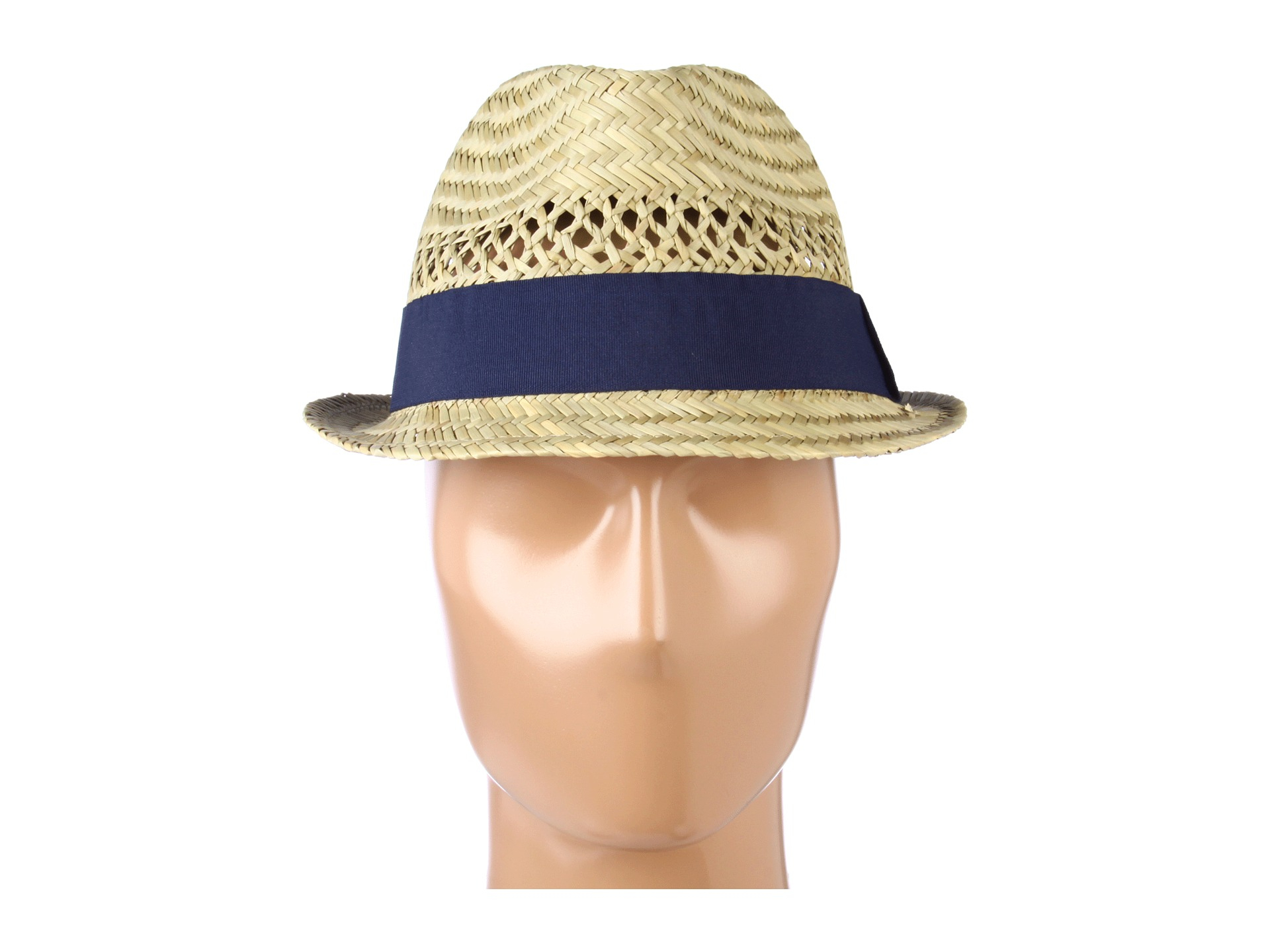 Hat Attack Seagrass Open Weave Fedora Wnavy Ribbon Trim In Natural For Men Lyst