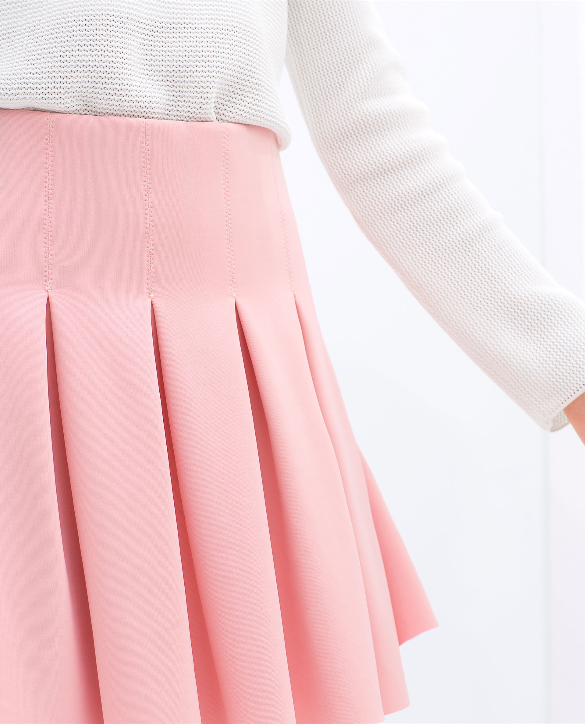 Zara Pleated Skirt In Pink Lyst