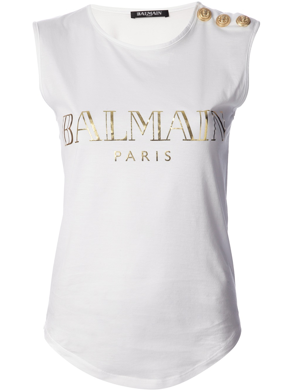 Balmain Brand Print T-Shirt in White | Lyst UK