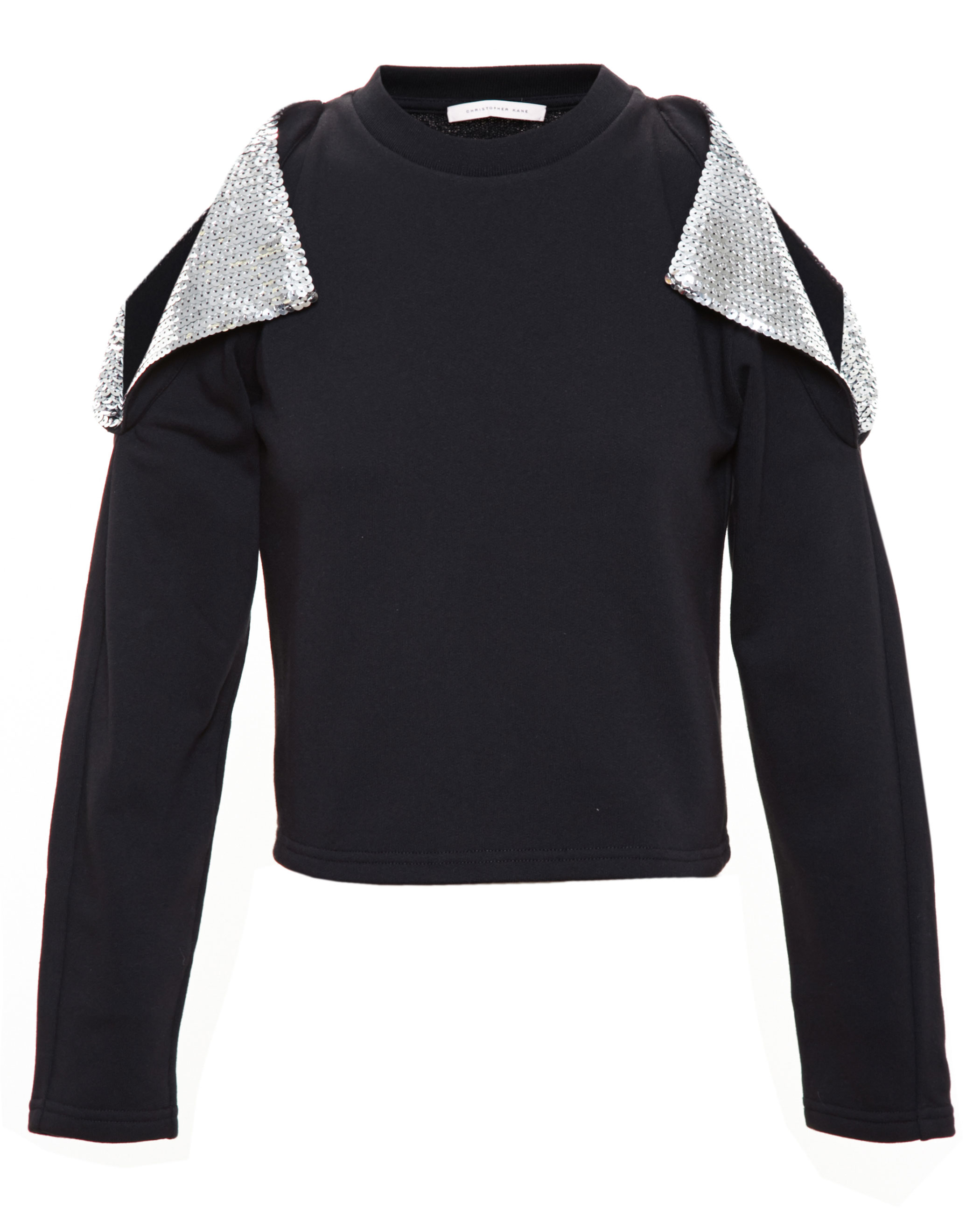 Christopher Kane Sequin Embellished Sweatshirt In Black Black Silver