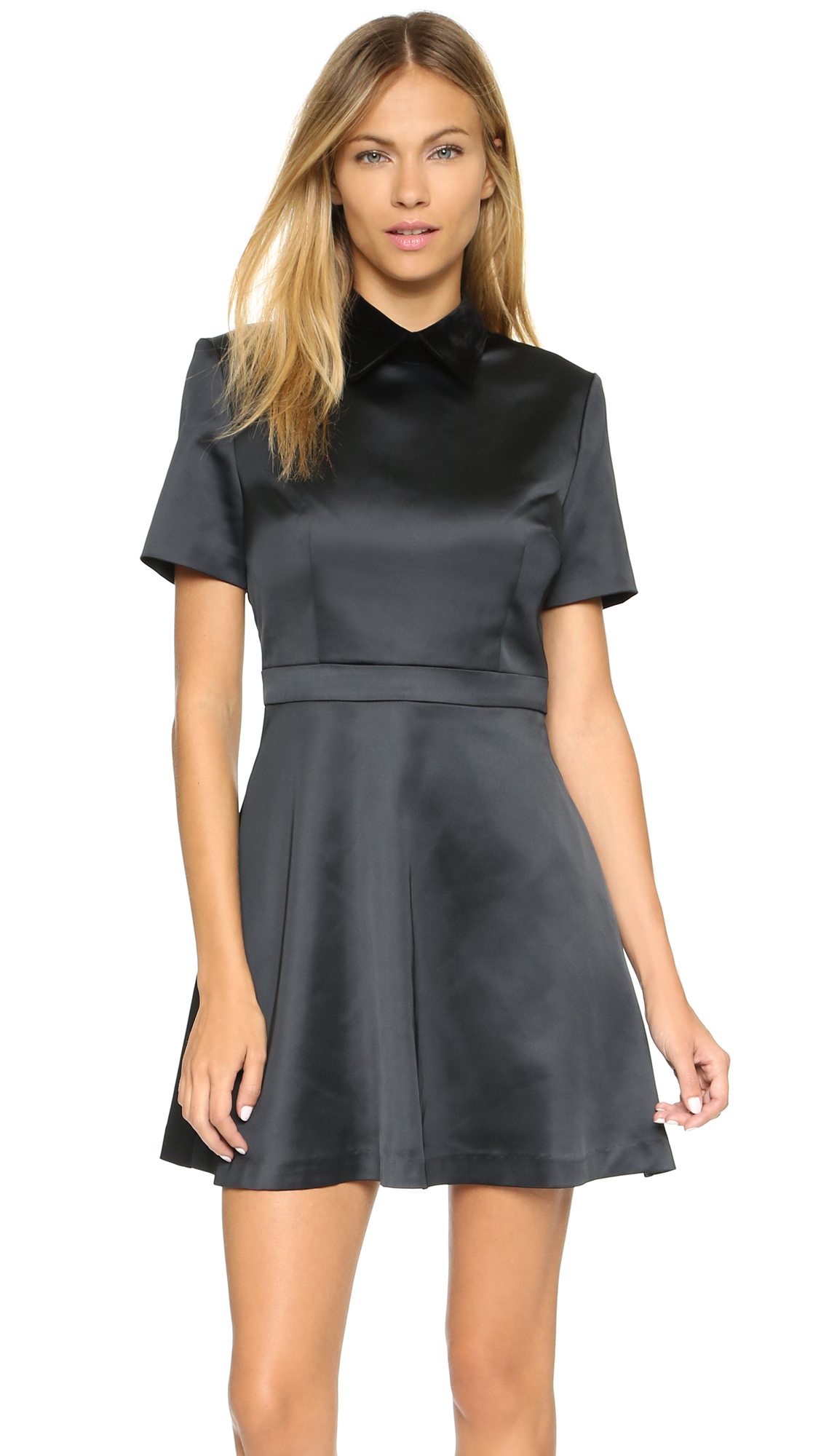 Lyst - Edit Mini Fit & Flare Dress - Black in Black Lyst - Edit Mini Fit & Flare Dress - Black in Black
