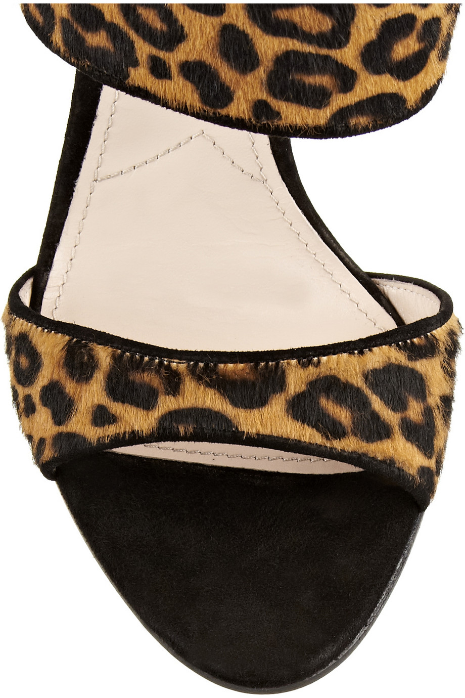 Miu Miu Leopard Print Calf Hair Mules Lyst
