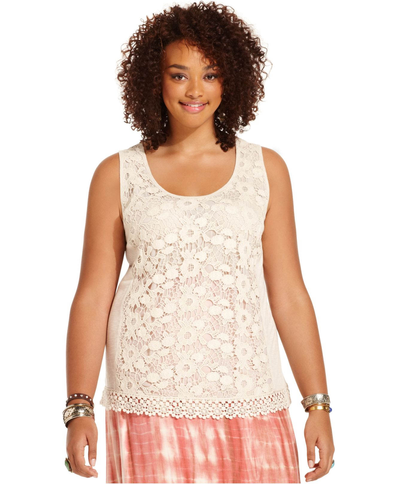 Lyst American Rag Plus Size Sleeveless Crochet Top In Natural