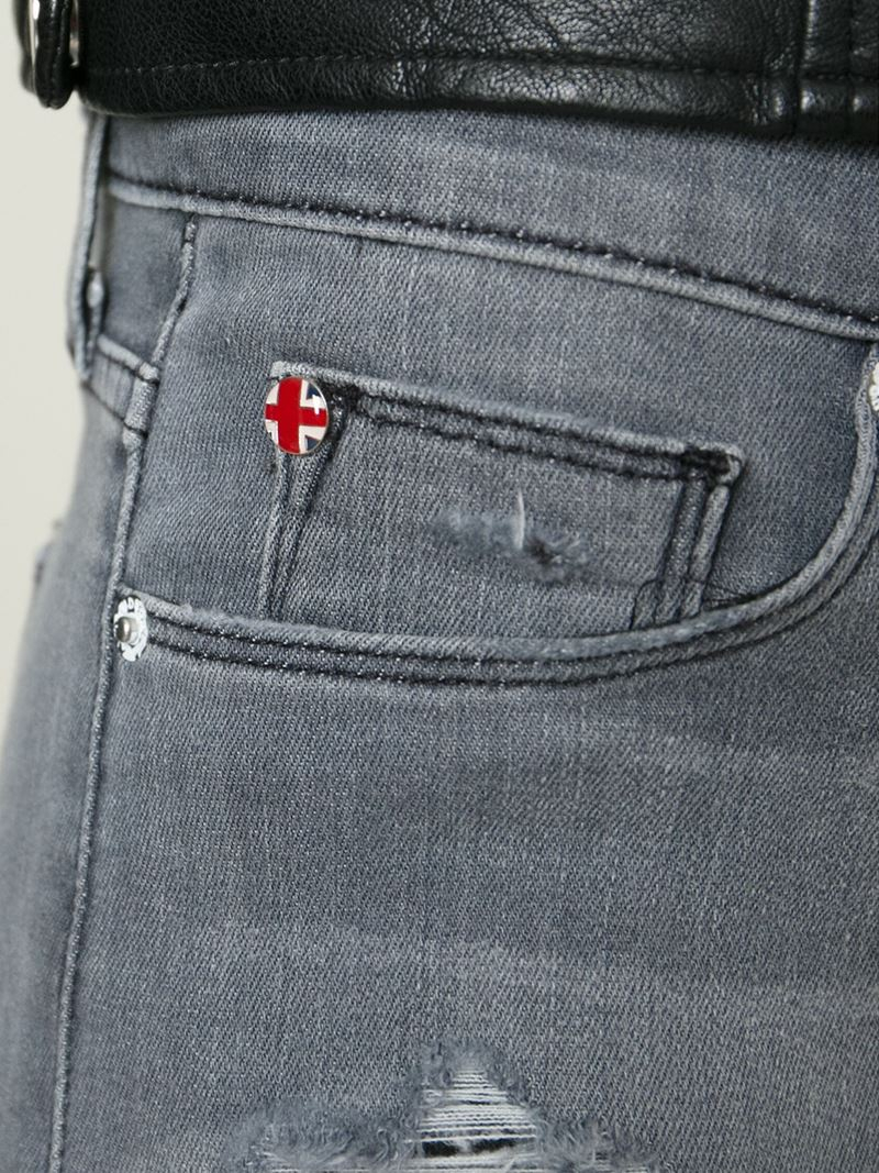British Flag Jeans British Flag On Jeans Denim Texture Stock