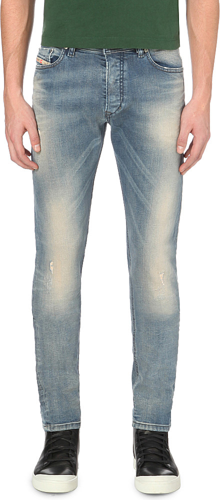 DIESEL Denim Tepphar 0845f Slim-fit Tapered Jeans in /d/e/n/i/m/0/8/4/5/f/ (Blue) for Men | Lyst