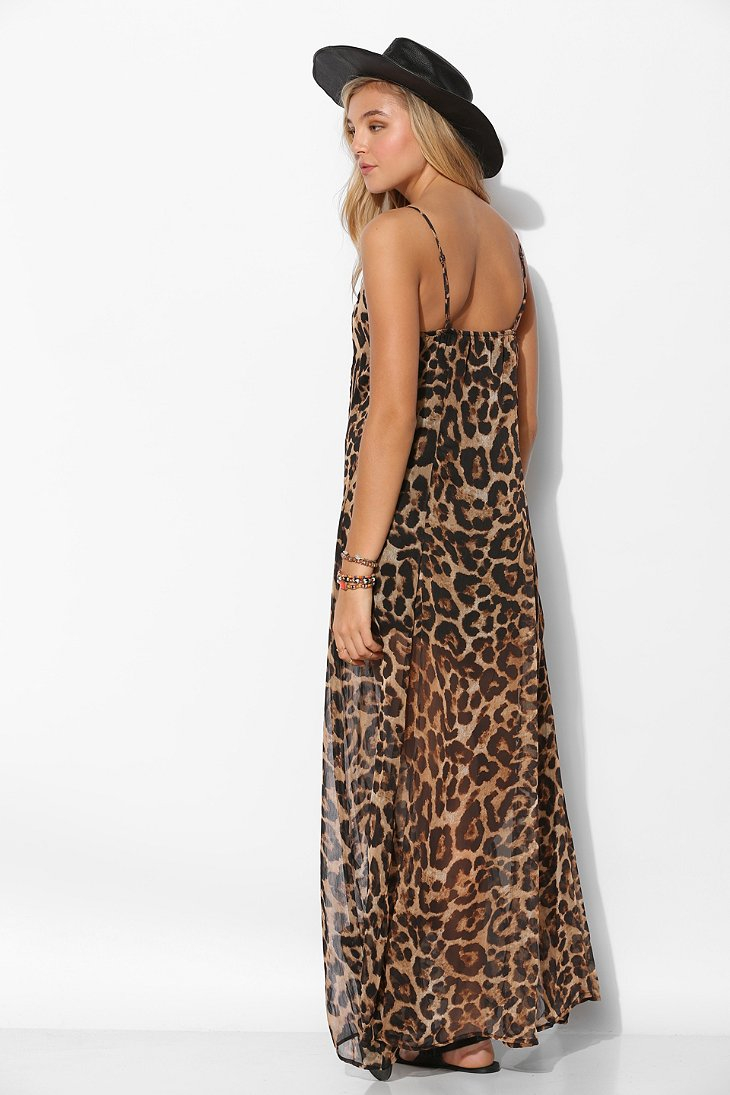 Reverse Leopard-print Chiffon Maxi Dress | Lyst