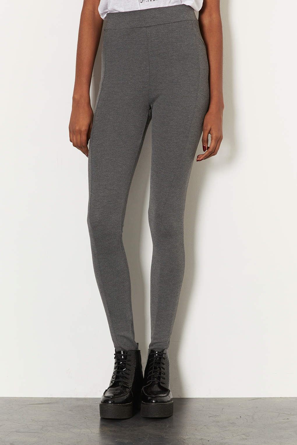 TOPSHOP Grey Marl Ponte Leggings in Gray - Lyst