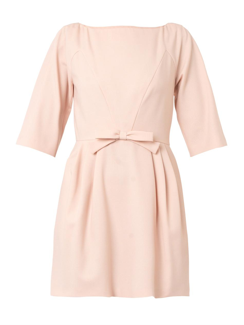 Red Valentino Crepe Bow Dress In Pink Lyst