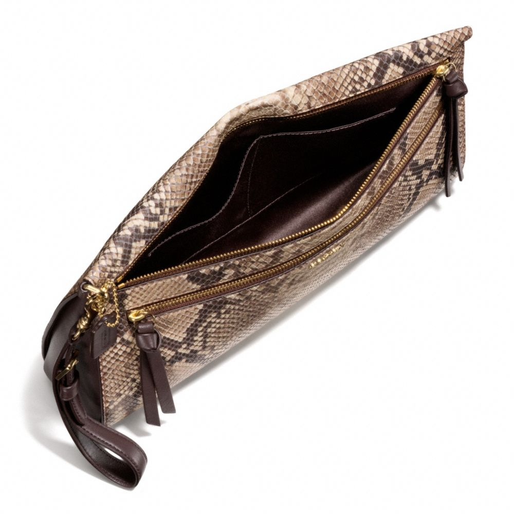 Lyst - Coach Madison Large Clutch in Python Embossed Leather