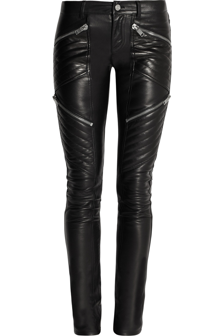 Saint Laurent Leather Skinny Pants in Black - Lyst