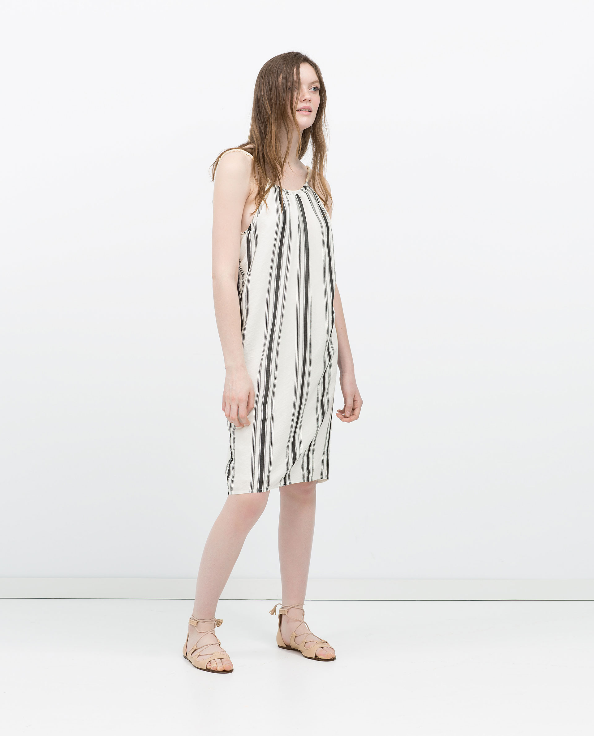 Zara Halter Neck Dress With Laces Halter Neck Dress With Laces In White