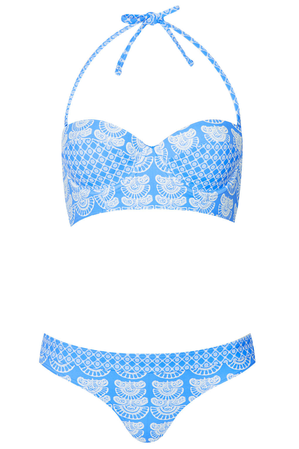 TOPSHOP Blue Batik Print Bikini - Lyst