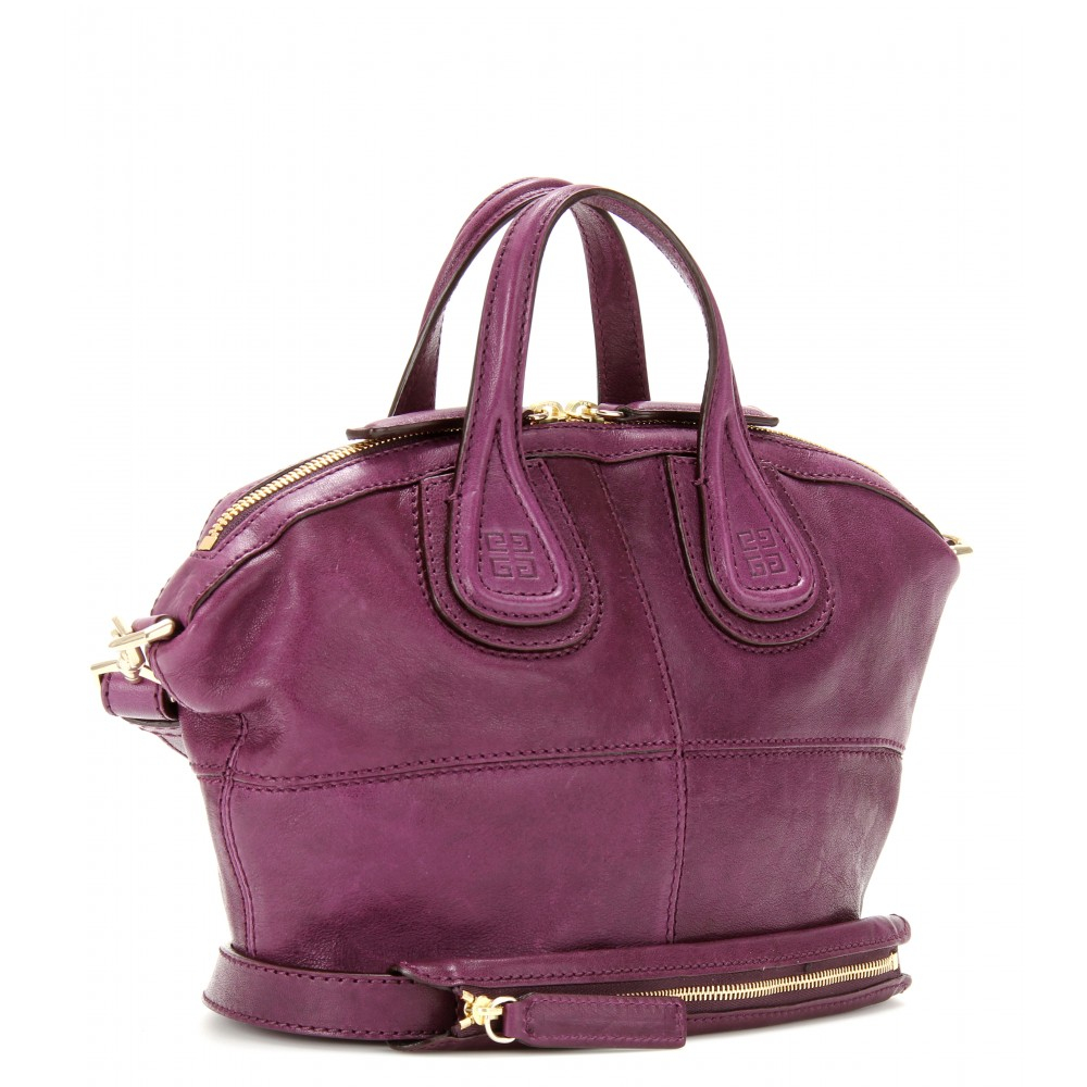 Dark Purple Leather Handbag | semashow.com