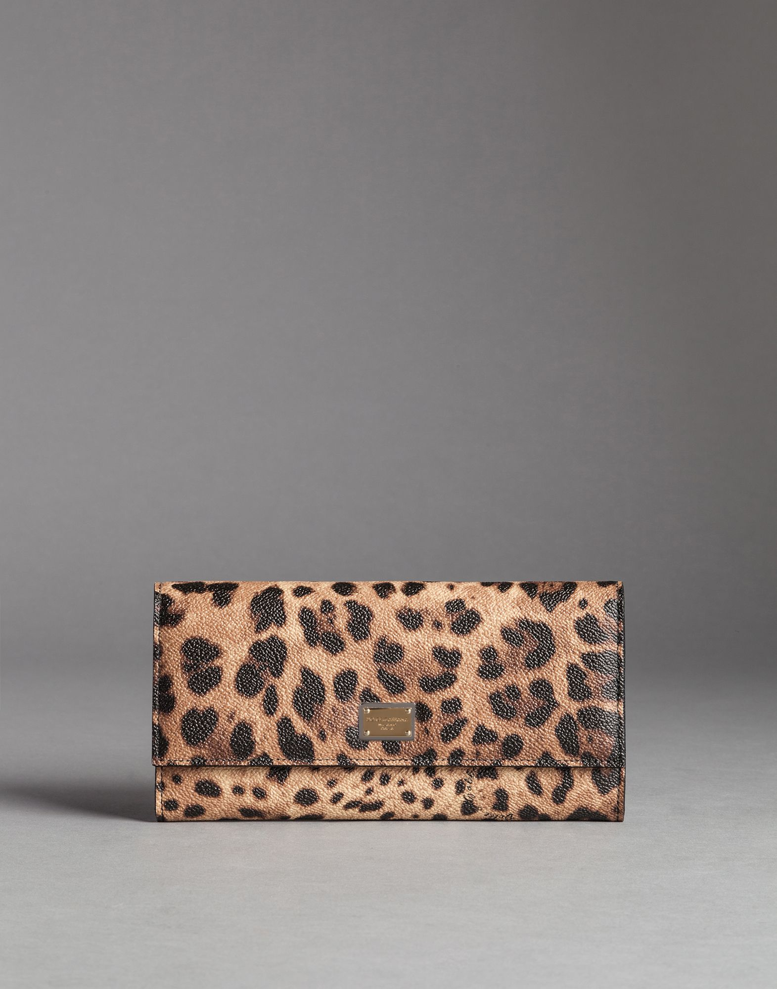 Dolce And Gabbana Leopard Print Textured Leather Wallet Lyst