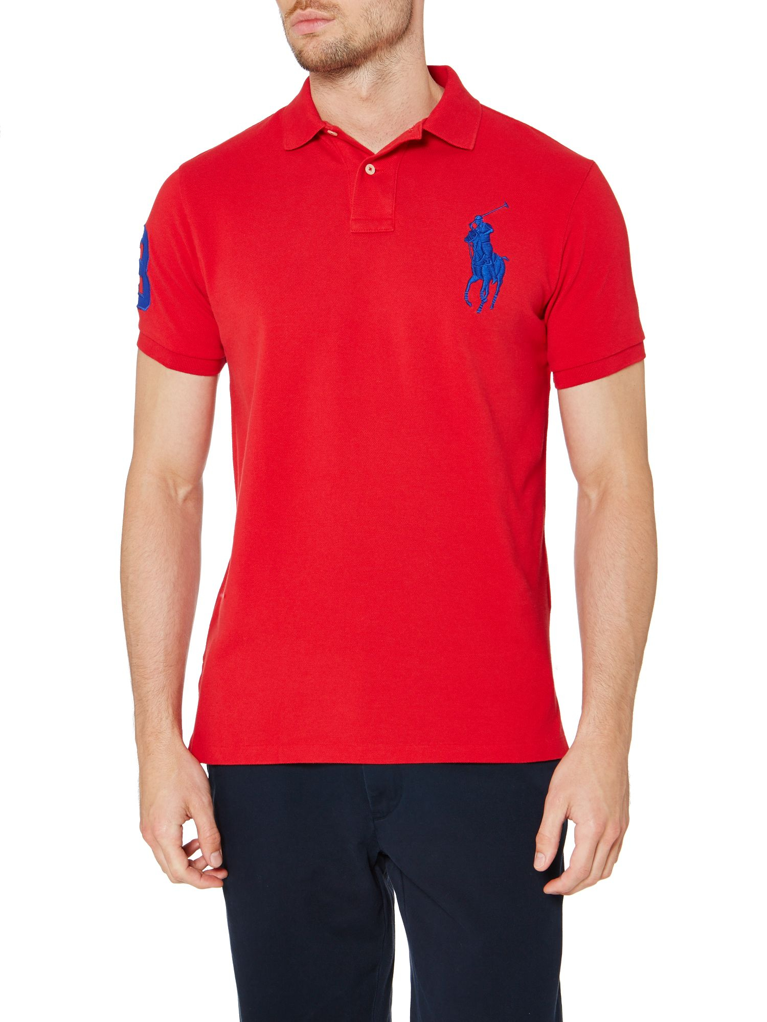 Polo ralph lauren Custom Fit Short Sleeve Big Pony Polo Shirt in Red ... Polo ralph lauren Custom Fit Short Sleeve Big Pony Polo Shirt in Red ...