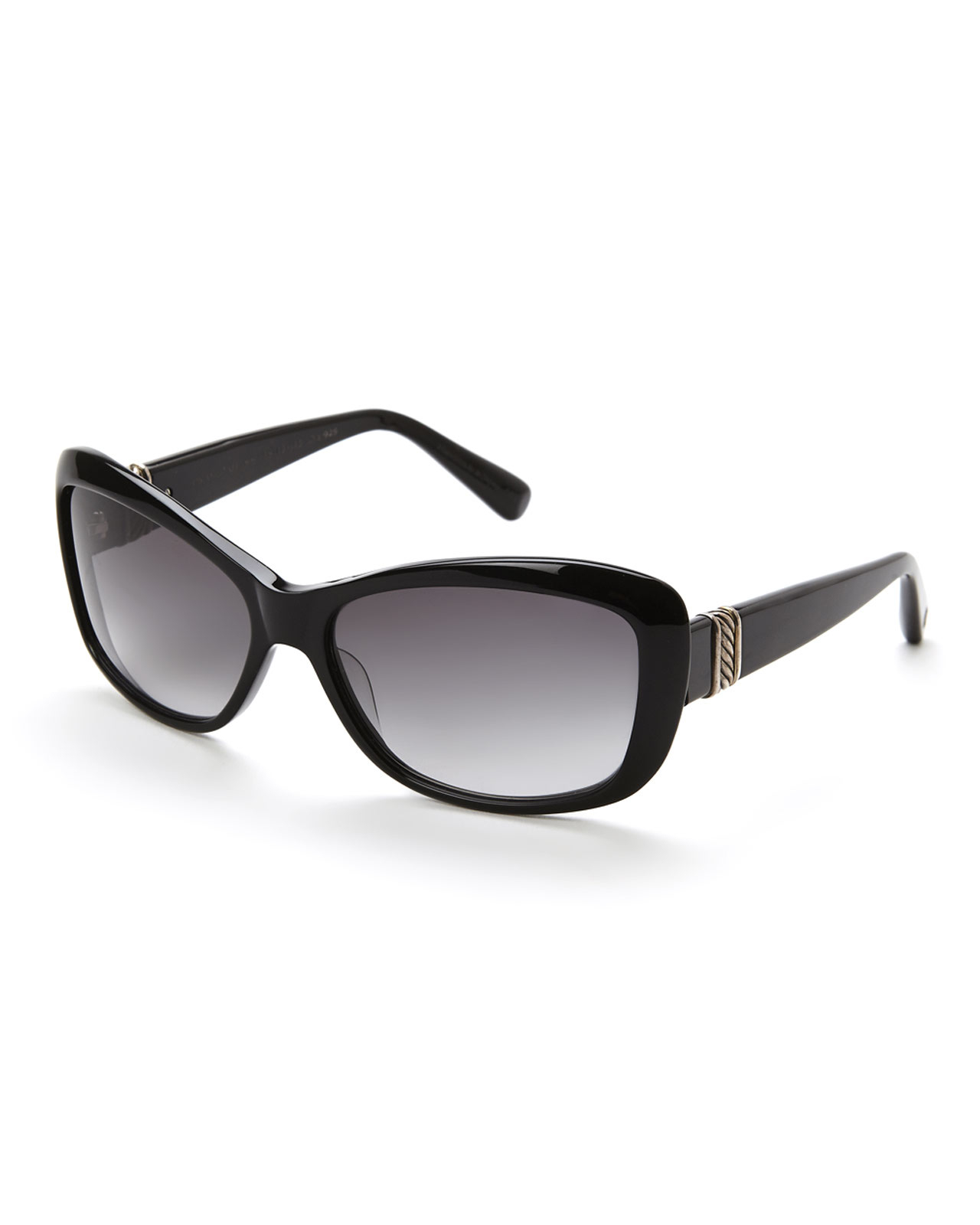 David Yurman Black Rectangular Cat Eye Sunglasses In Black Lyst
