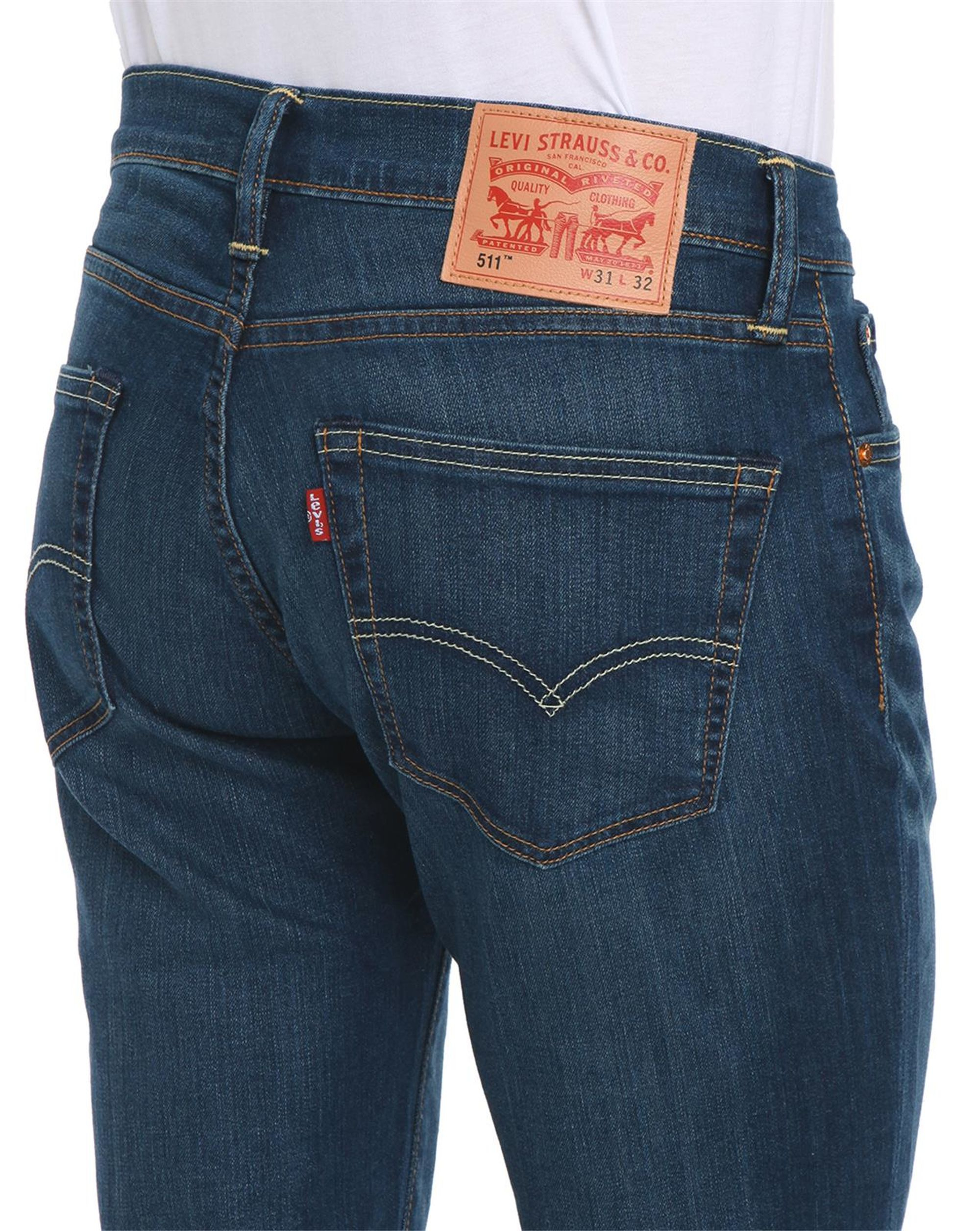 Levi s 511 Slim fit Stone Washed Jeans In Blue For Men Lyst