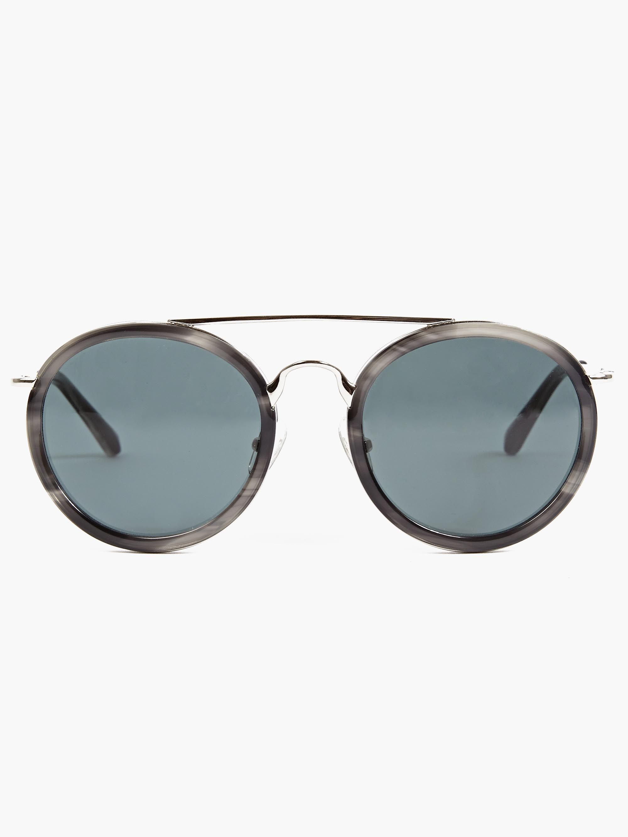 Dries Van Noten Grey Round Aviator Sunglasses In Gray For Men Lyst