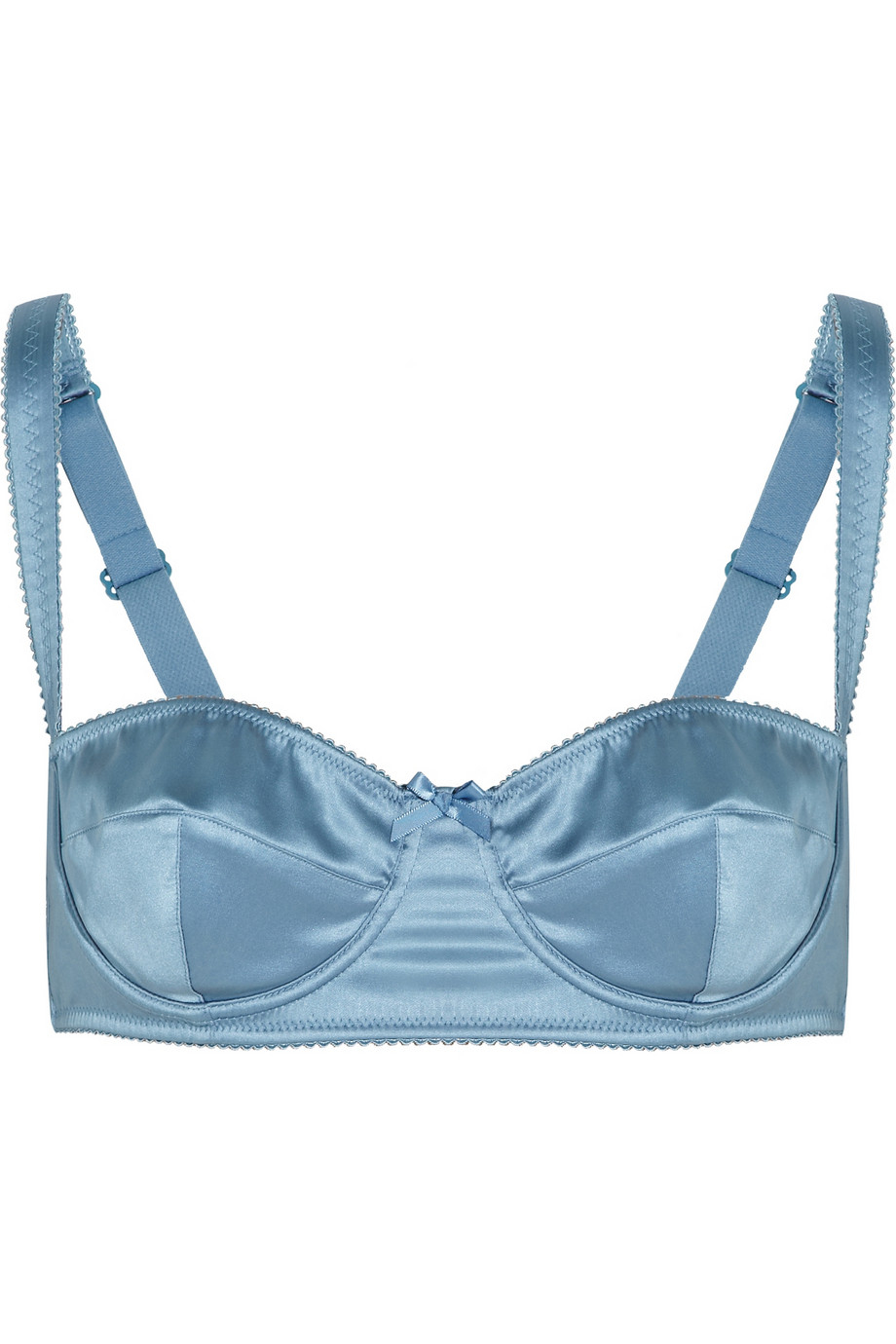 Dolce And Gabbana Stretch Silk Satin Balconette Bra In Blue Lyst