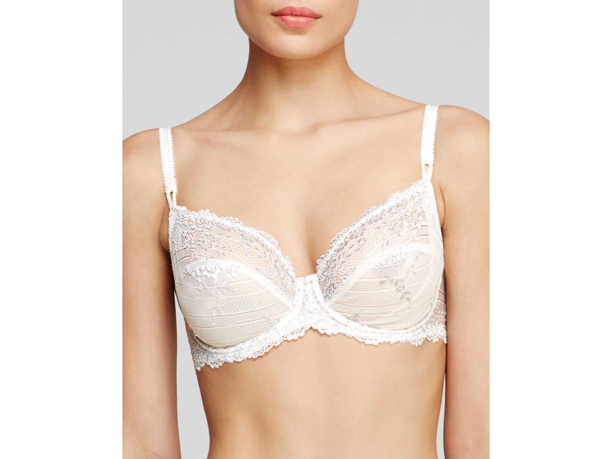 Lyst - Wacoal Bra - Embrace Lace Unlined Underwire #65191 in White Lyst - Wacoal Bra - Embrace Lace Unlined Underwire #65191 in White